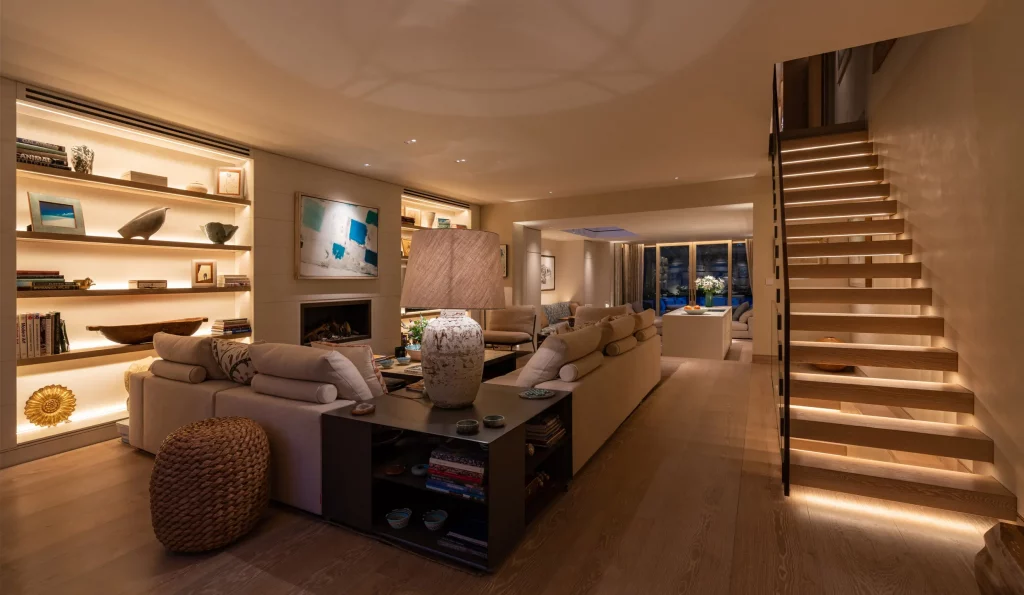 Modern Open Plan Living Lighting Design - John Cullen Lighting